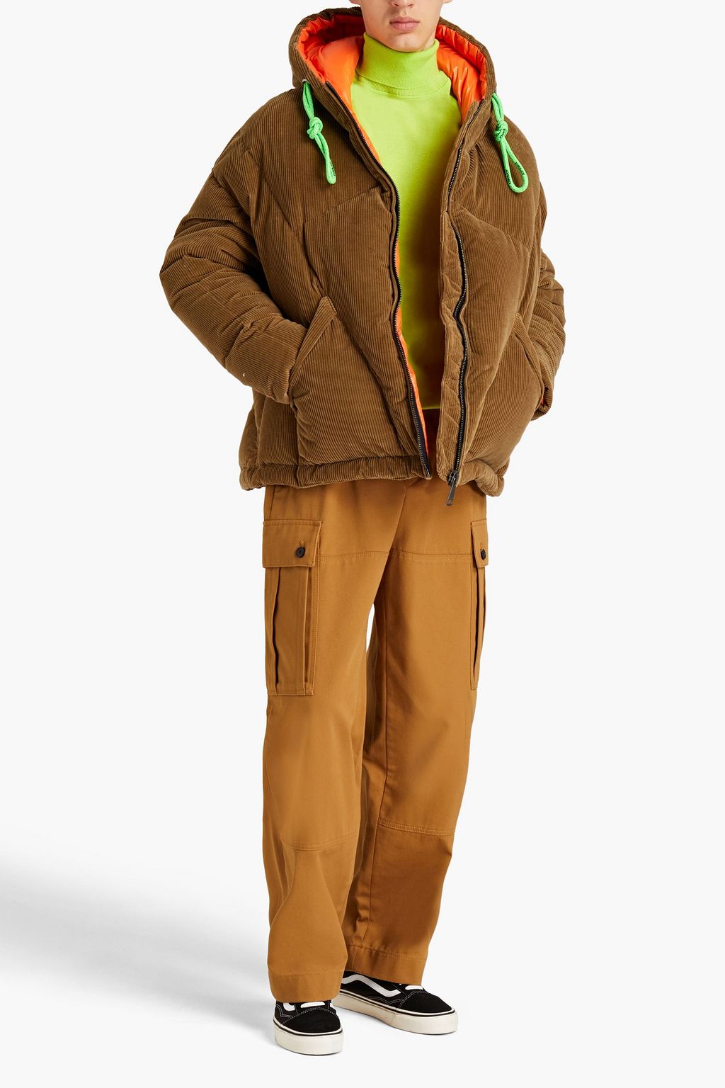 KHRISJOY Oversized quilted cotton-corduroy hooded down jacket | THE OUTNET