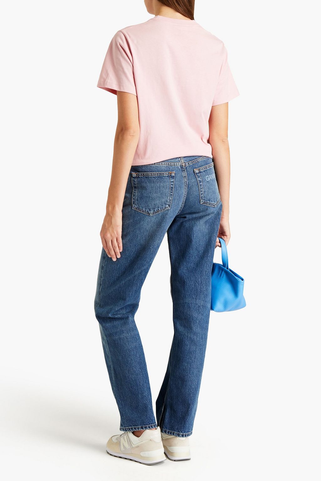 GANNI Faded high-rise straight-leg jeans | THE OUTNET