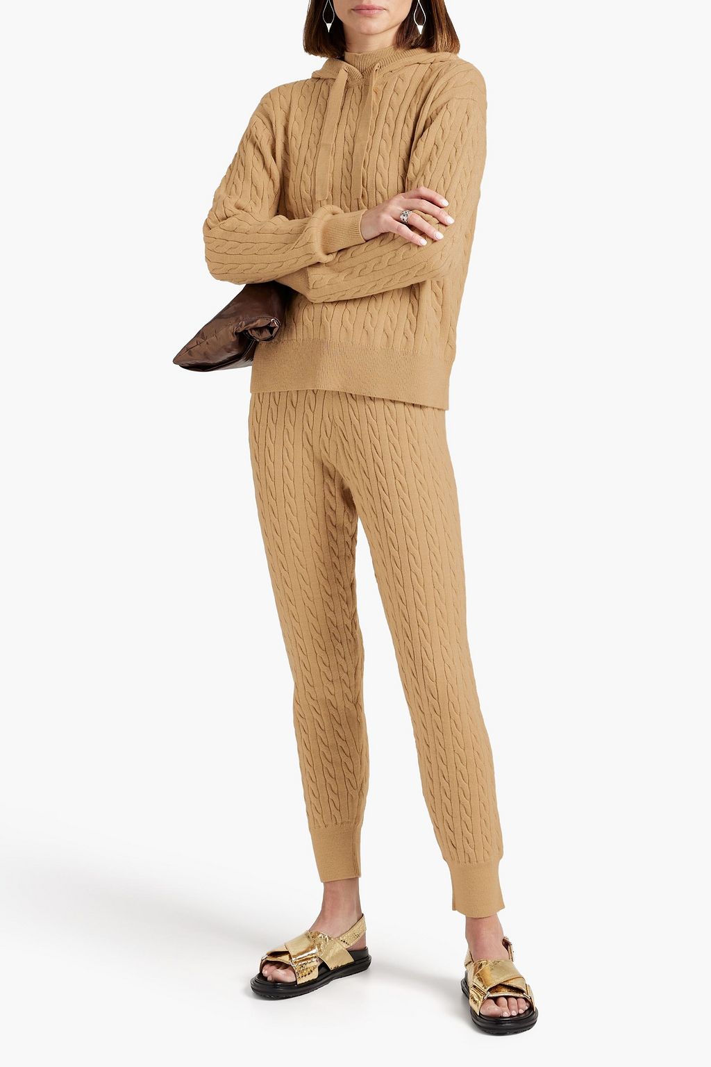 DEREK LAM 10 CROSBY Cable-knit wool-blend track pants | THE OUTNET