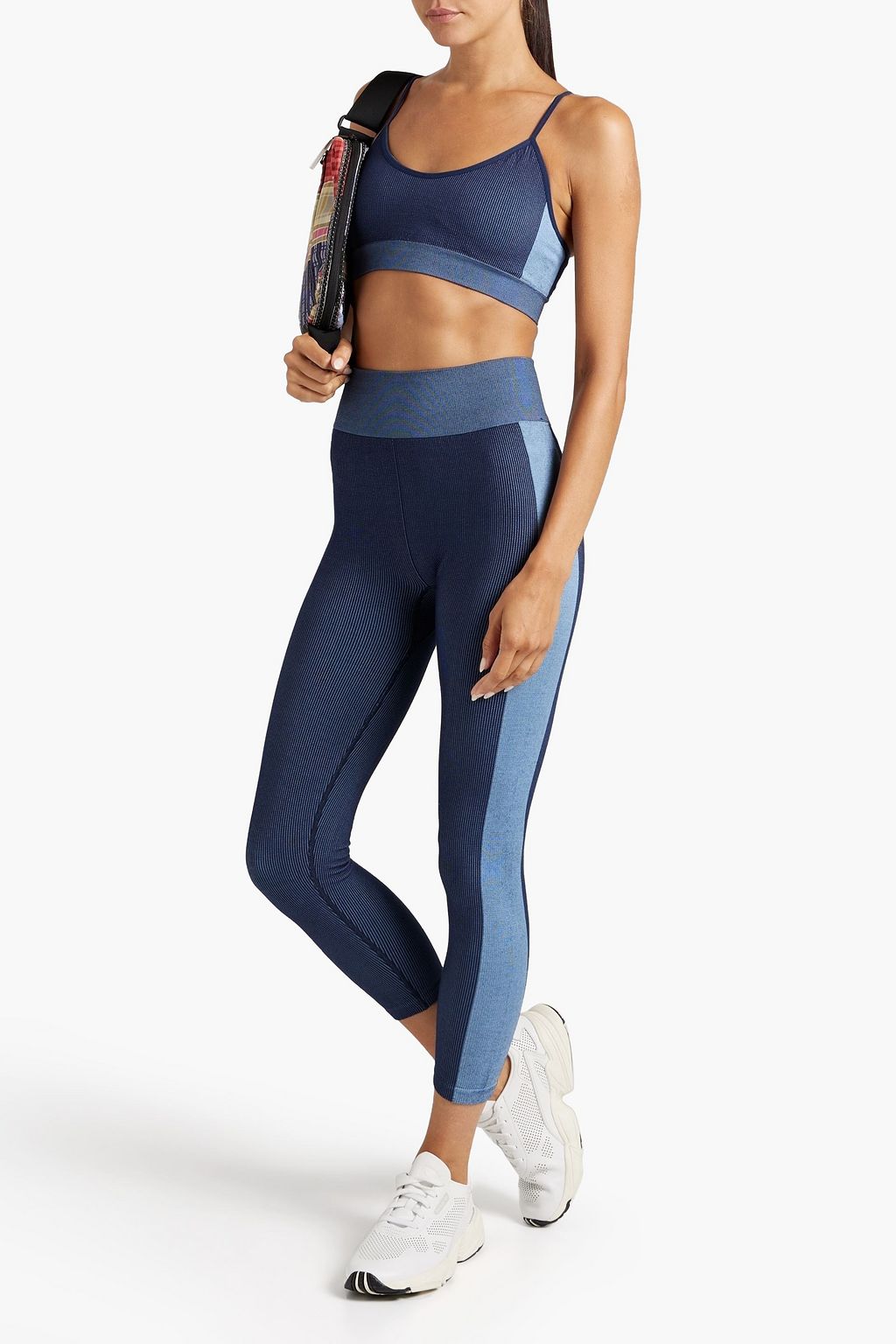 THE UPSIDE Zahra color-block ribbed-knit sports bra | THE OUTNET