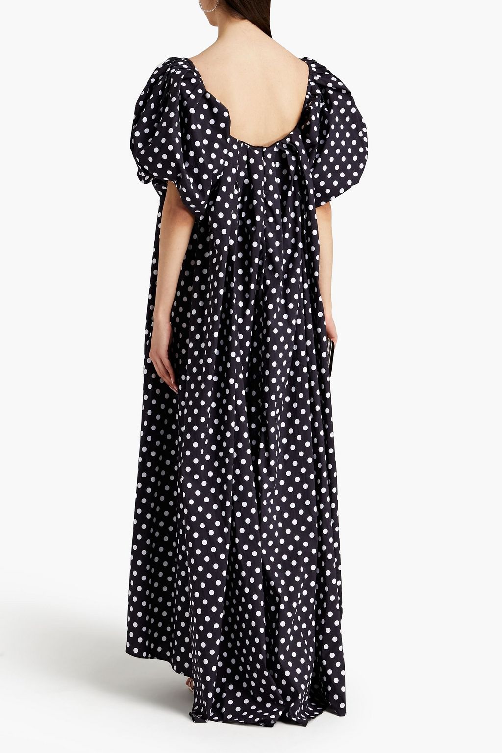 Caroline Constas Off The Shoulder Polka Dot Cotton Poplin Maxi Dress