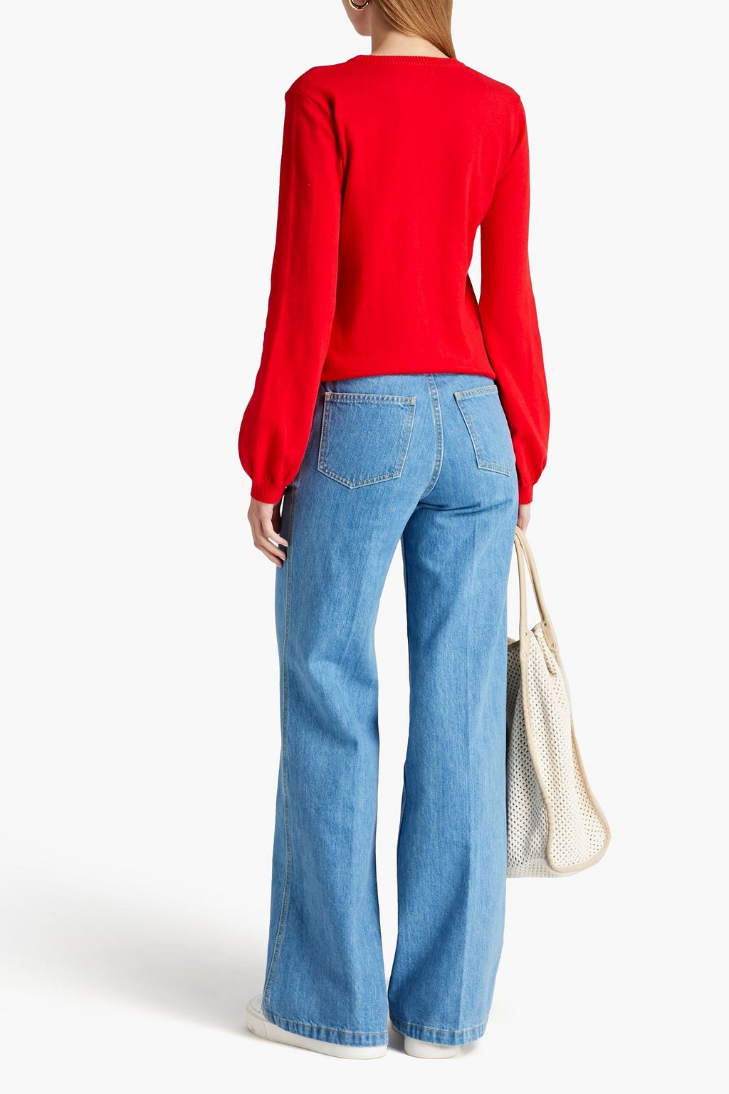 BELLA FREUD Embroidered cotton and cashmere-blend sweater | THE OUTNET