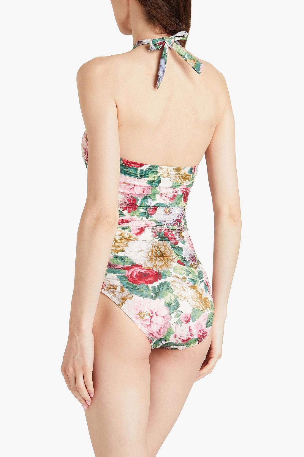 Zimmermann Ruched Cutout Floral Print Swimsuit The Outnet