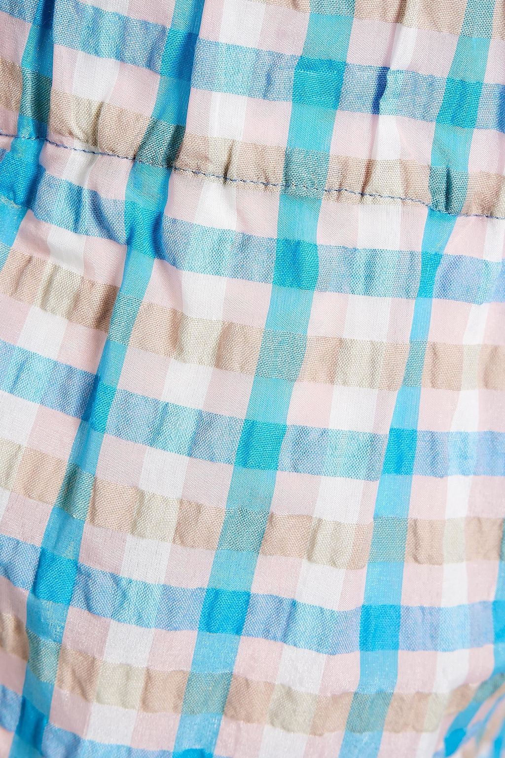 Ganni Ruffled Gingham Seersucker Shorts The Outnet