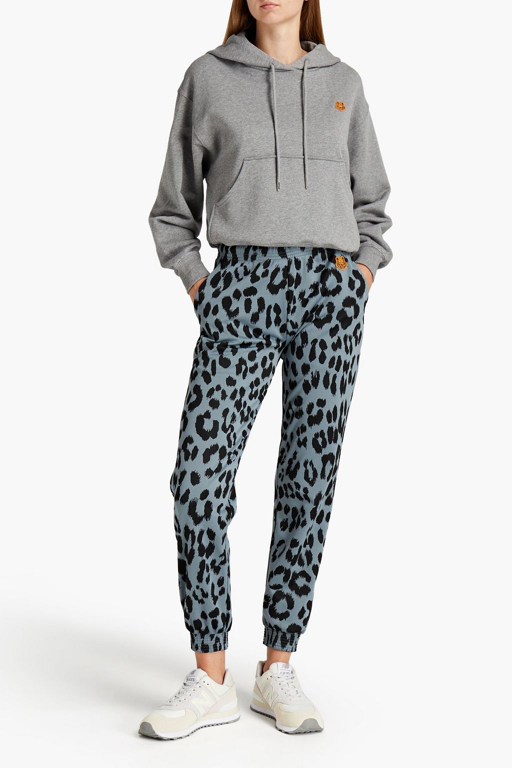 KENZO Logo-appliquéd leopard-print jacquard track pants | THE OUTNET