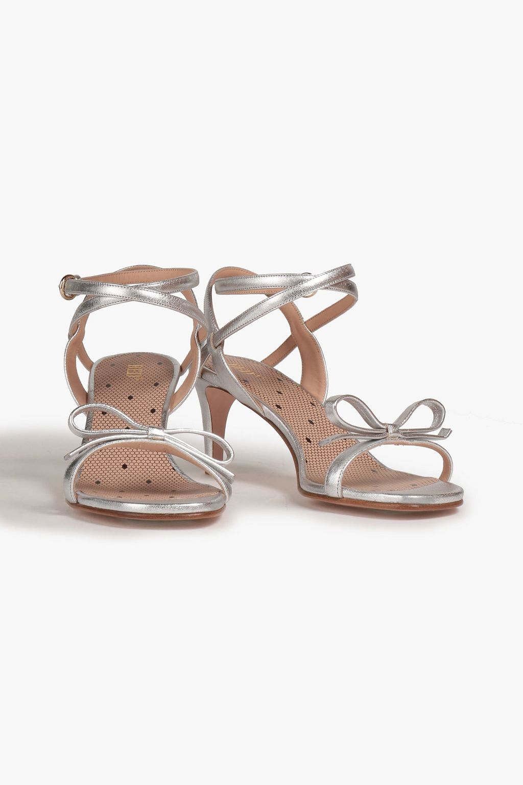RED(V) Bow-embellished metallic leather sandals | THE OUTNET