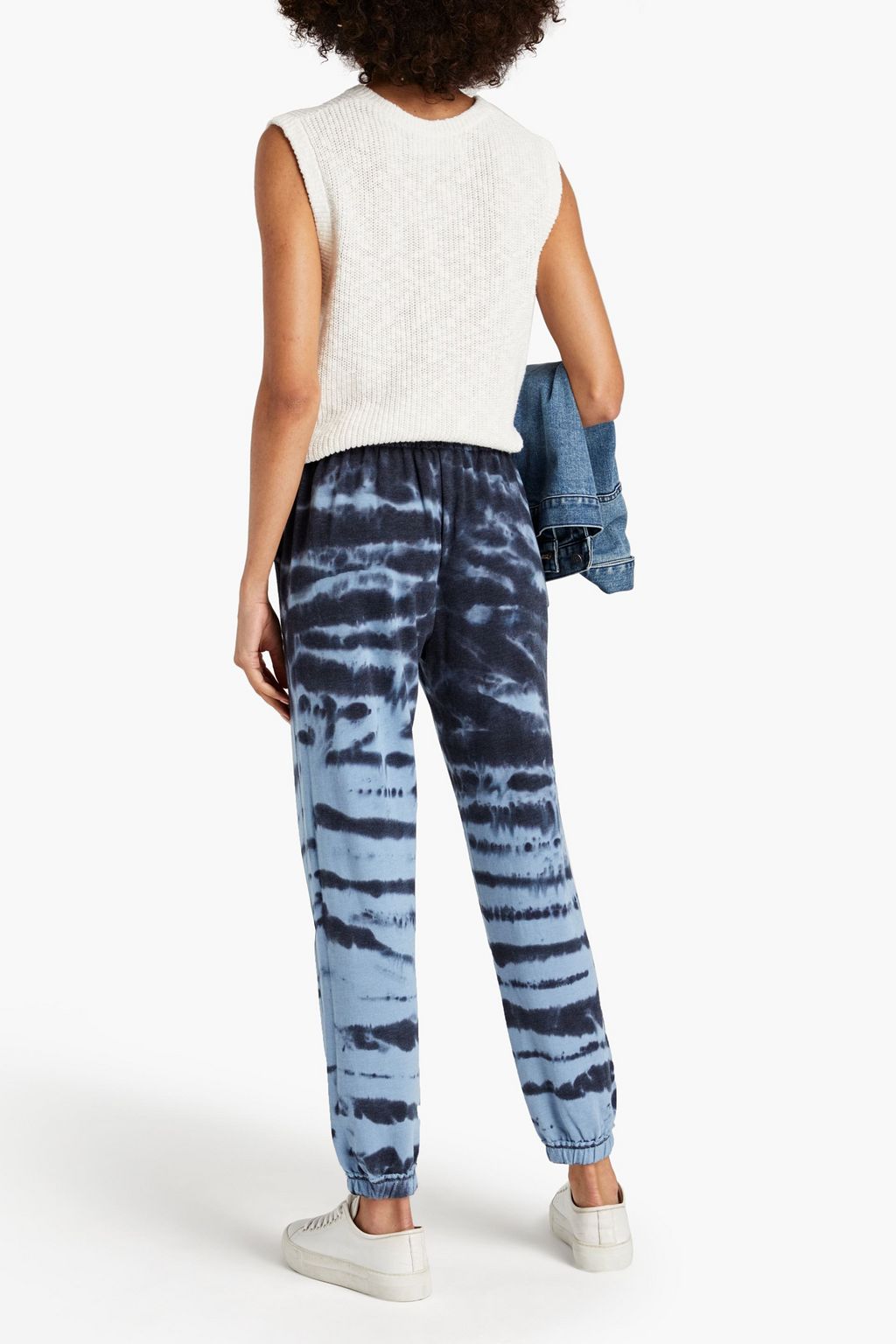 SPLENDID X 7 FOR ALL MANKIND Bleached French cotton-blend terry track ...