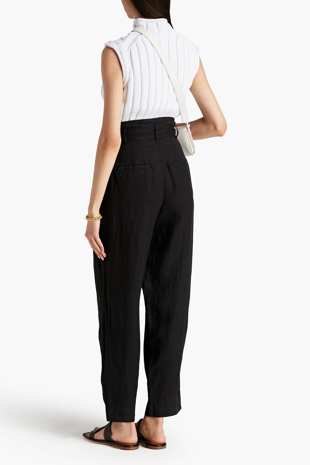JOIE Montgomery belted linen tapered pants | THE OUTNET