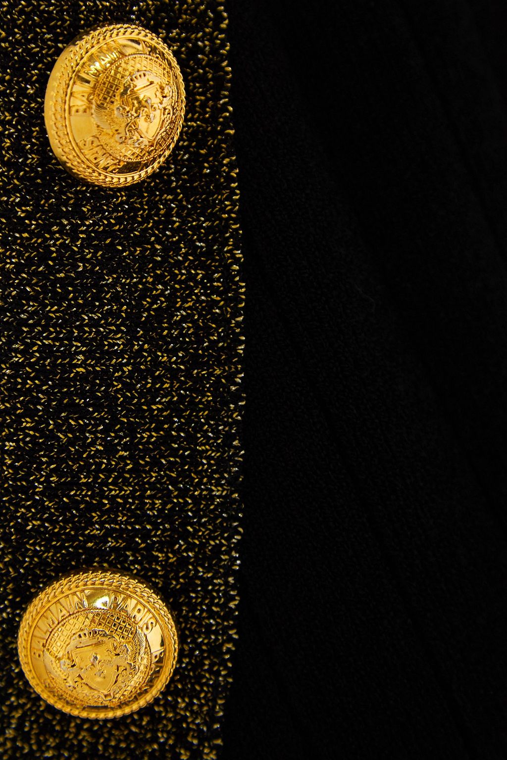 BALMAIN Button-embellished metallic ribbed-knit midi dress | THE OUTNET