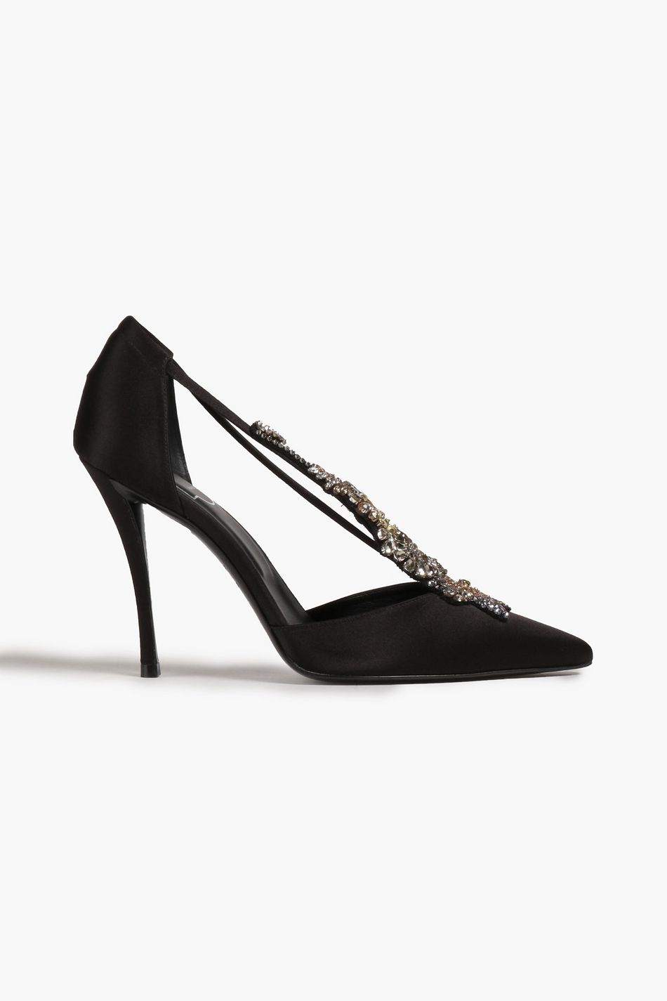 ROGER VIVIER Crystal-embellished satin pumps | THE OUTNET