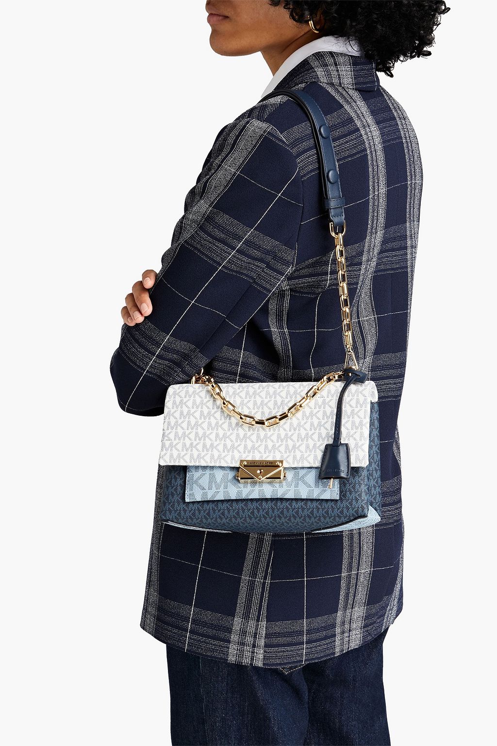 MICHAEL MICHAEL KORS Logo-print faux textured-leather shoulder bag ...