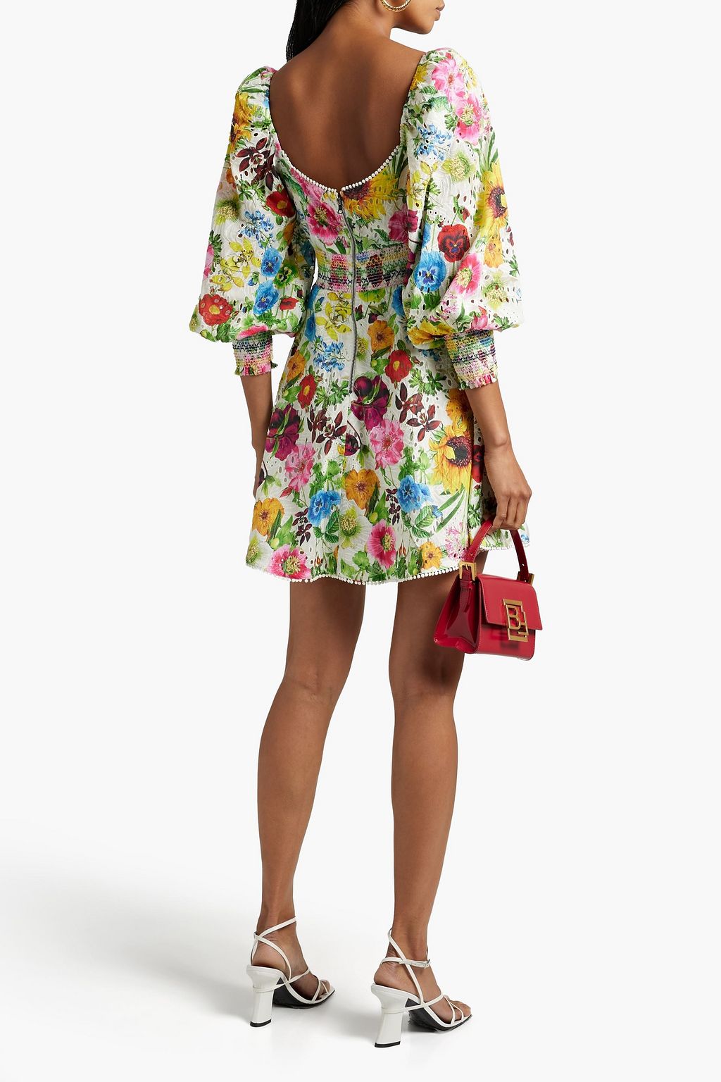 ALICE + OLIVIA Crawford floral-print broderie anglaise cotton mini ... ALICE + OLIVIA Crawford floral-print broderie anglaise cotton mini ...