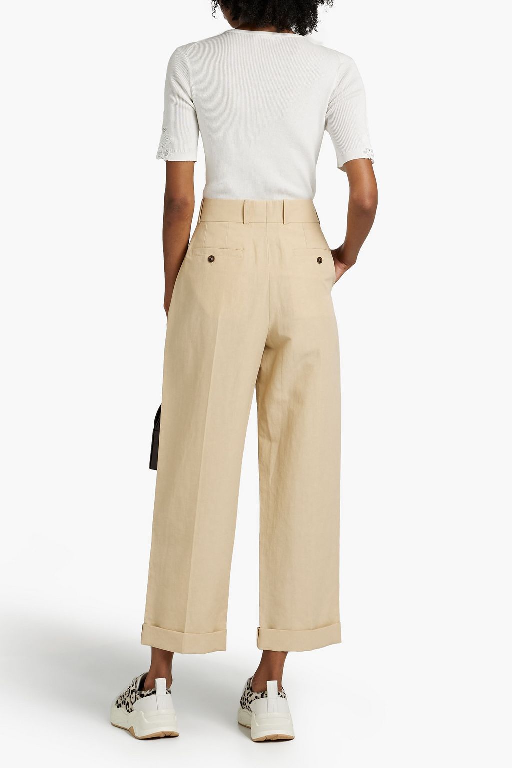 CHLOÉ Pleated linen and cotton-blend tapered pants | THE OUTNET