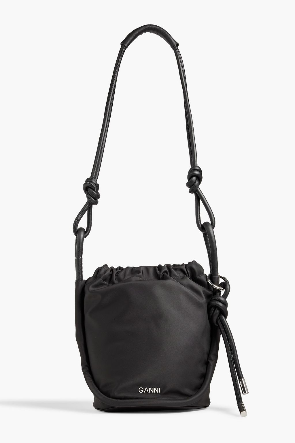 GANNI Leather-trimmed shell bucket bag | THE OUTNET