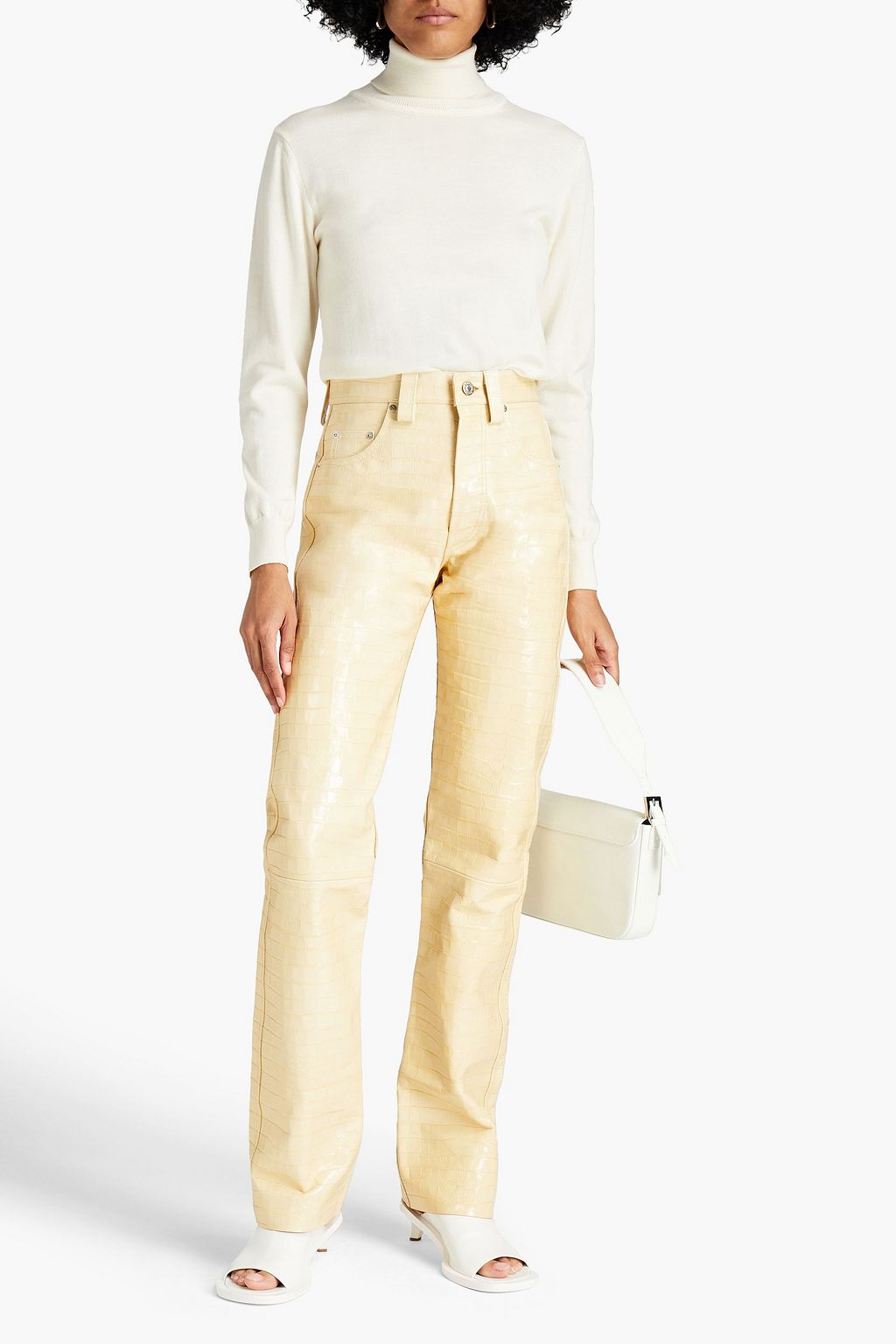 KWAIDAN EDITIONS Croc-effect leather straight-leg pants | THE OUTNET