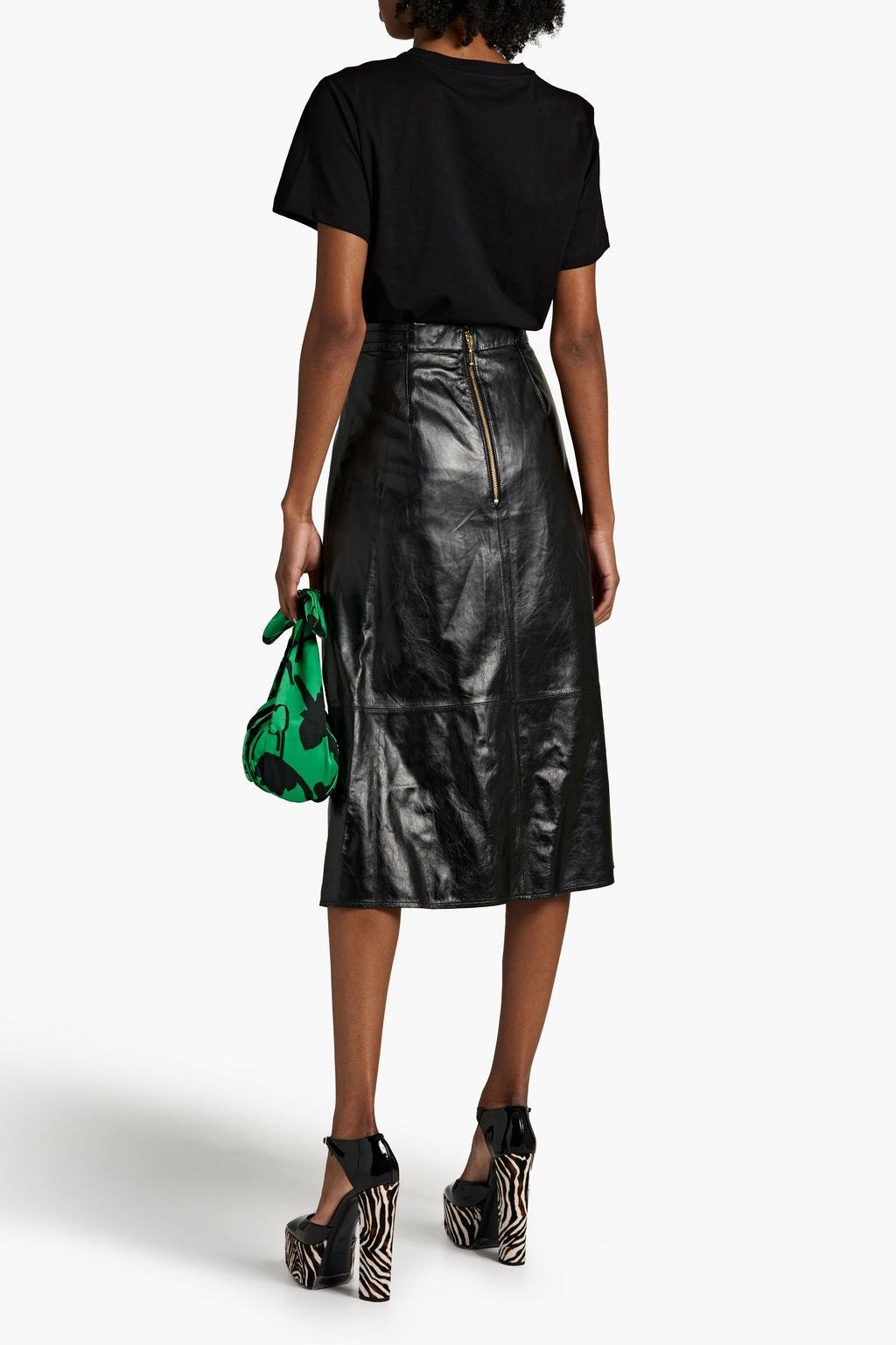ALEXACHUNG Wednesday embellished leather midi skirt | THE OUTNET