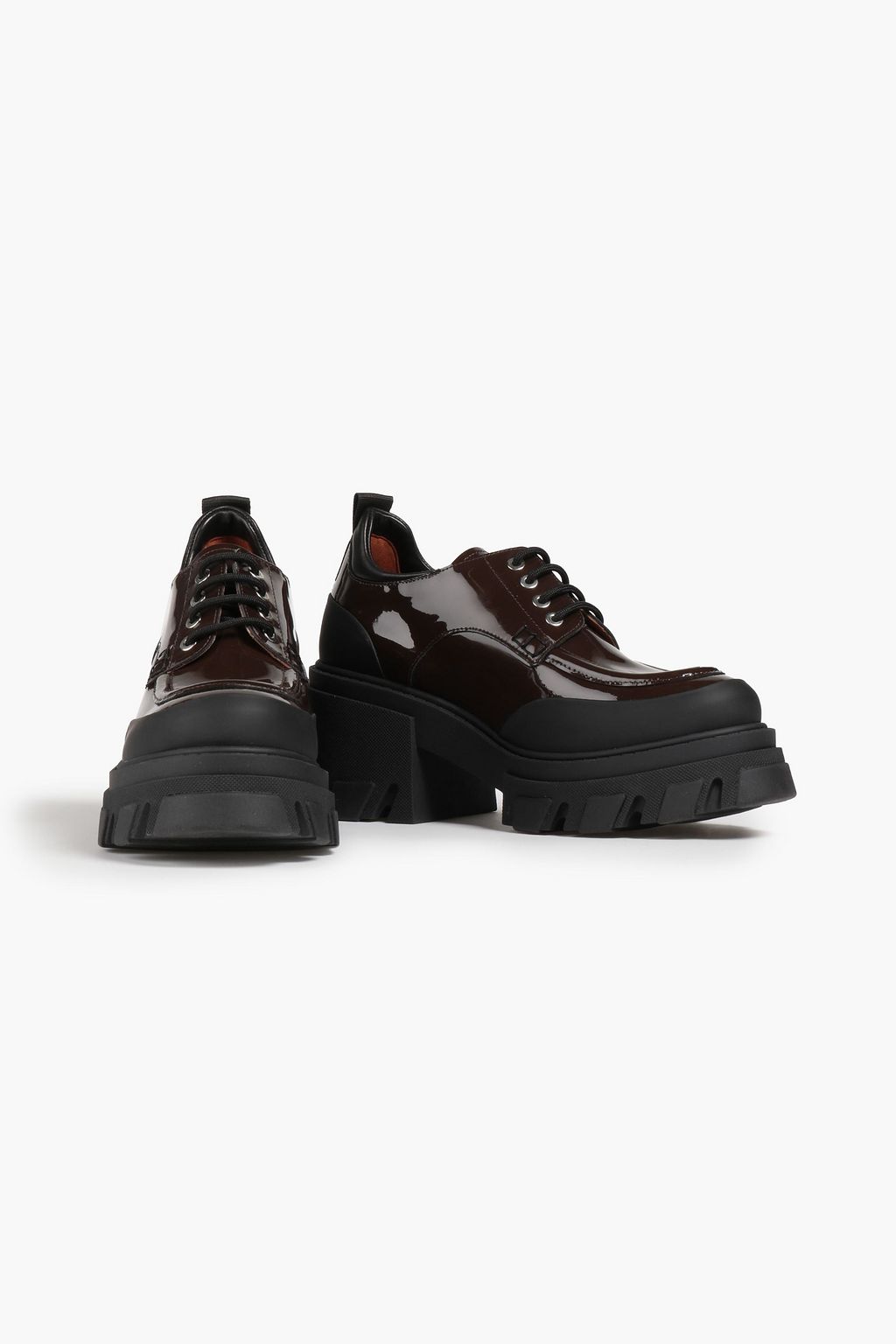 GANNI Patent-leather platform brogues | THE OUTNET