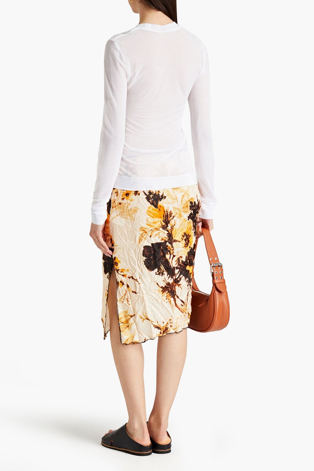 GANNI Ruched cotton-jersey top | THE OUTNET