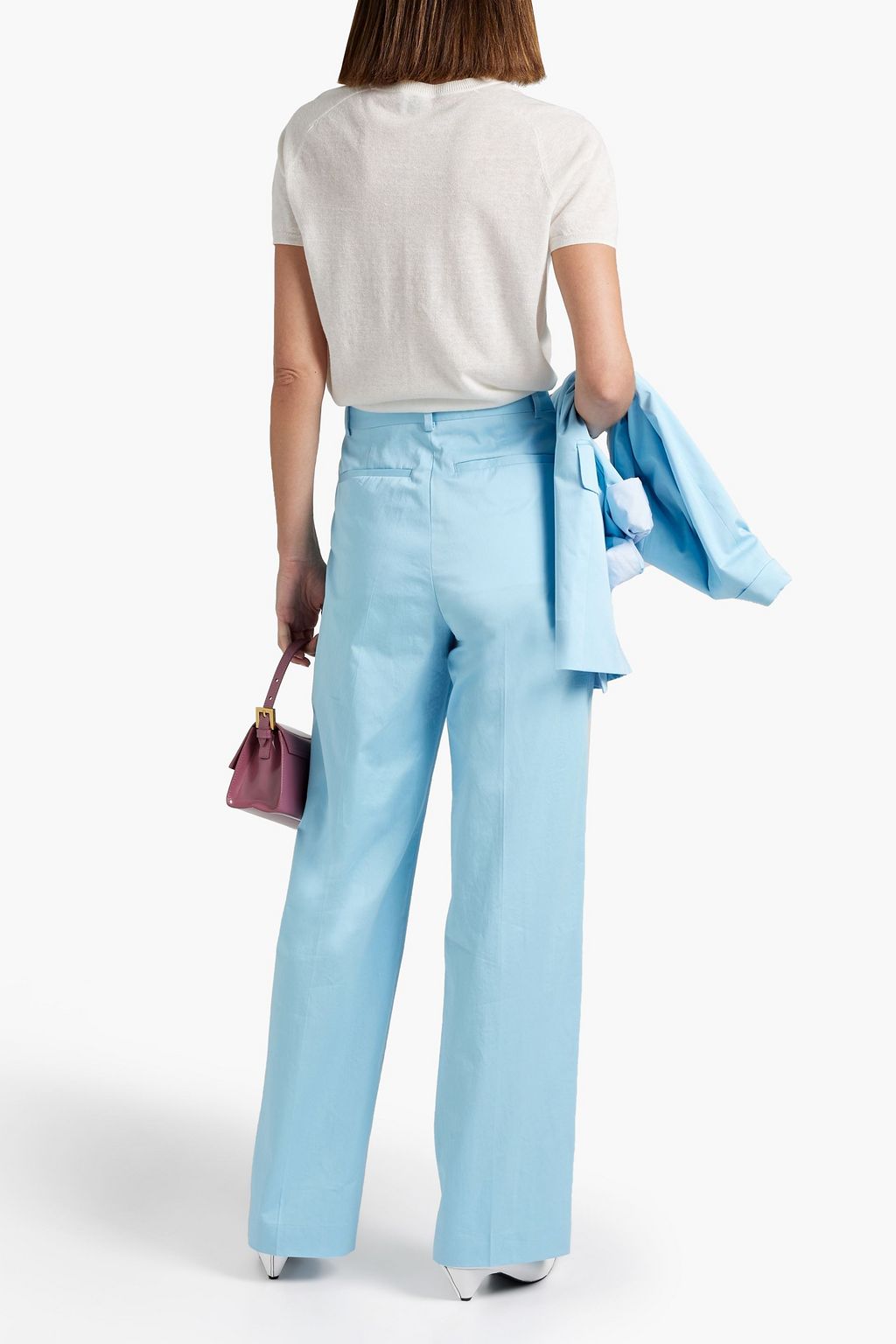 FRAME Cotton-blend sateen straight-leg pants | THE OUTNET