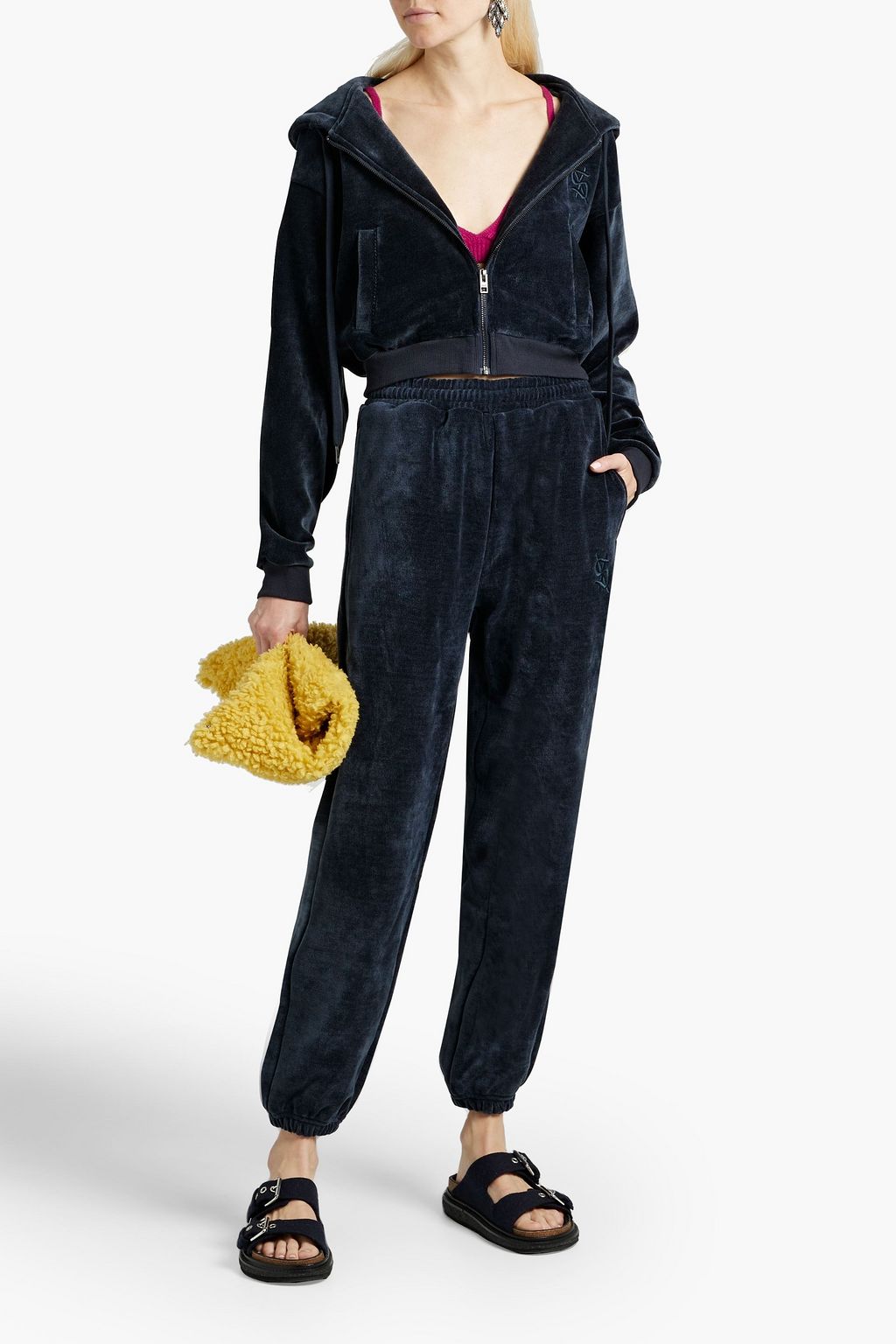 KSUBI Icon embroidered velour track pants | THE OUTNET