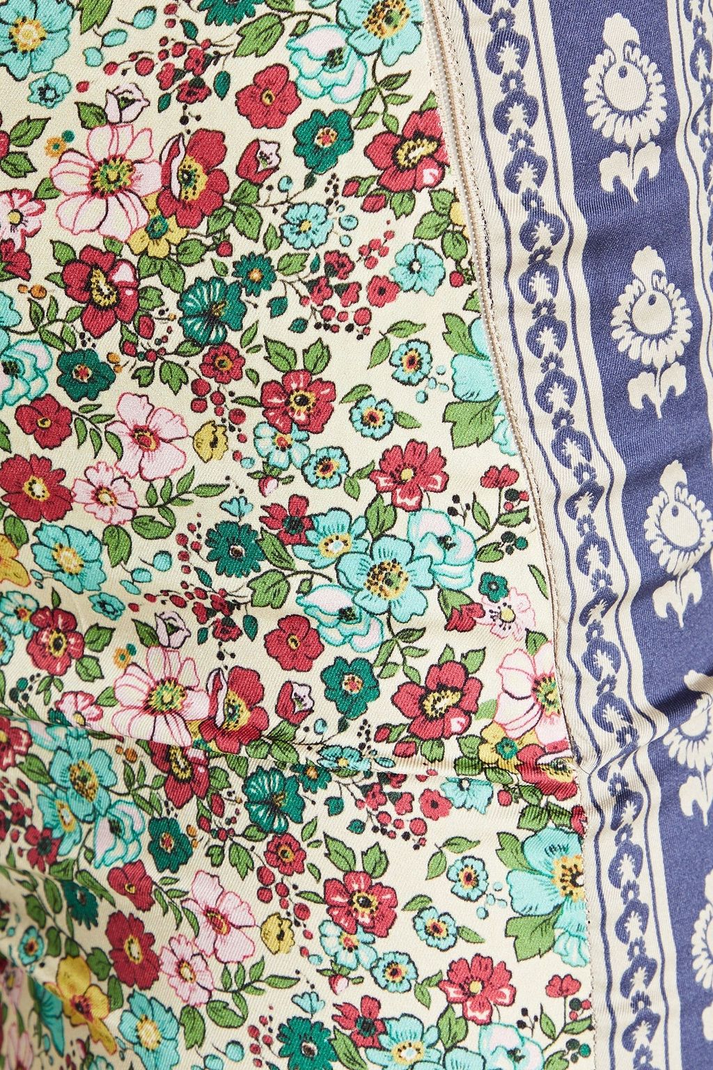 SANDRO Floral-print satin-twill flared pants | THE OUTNET