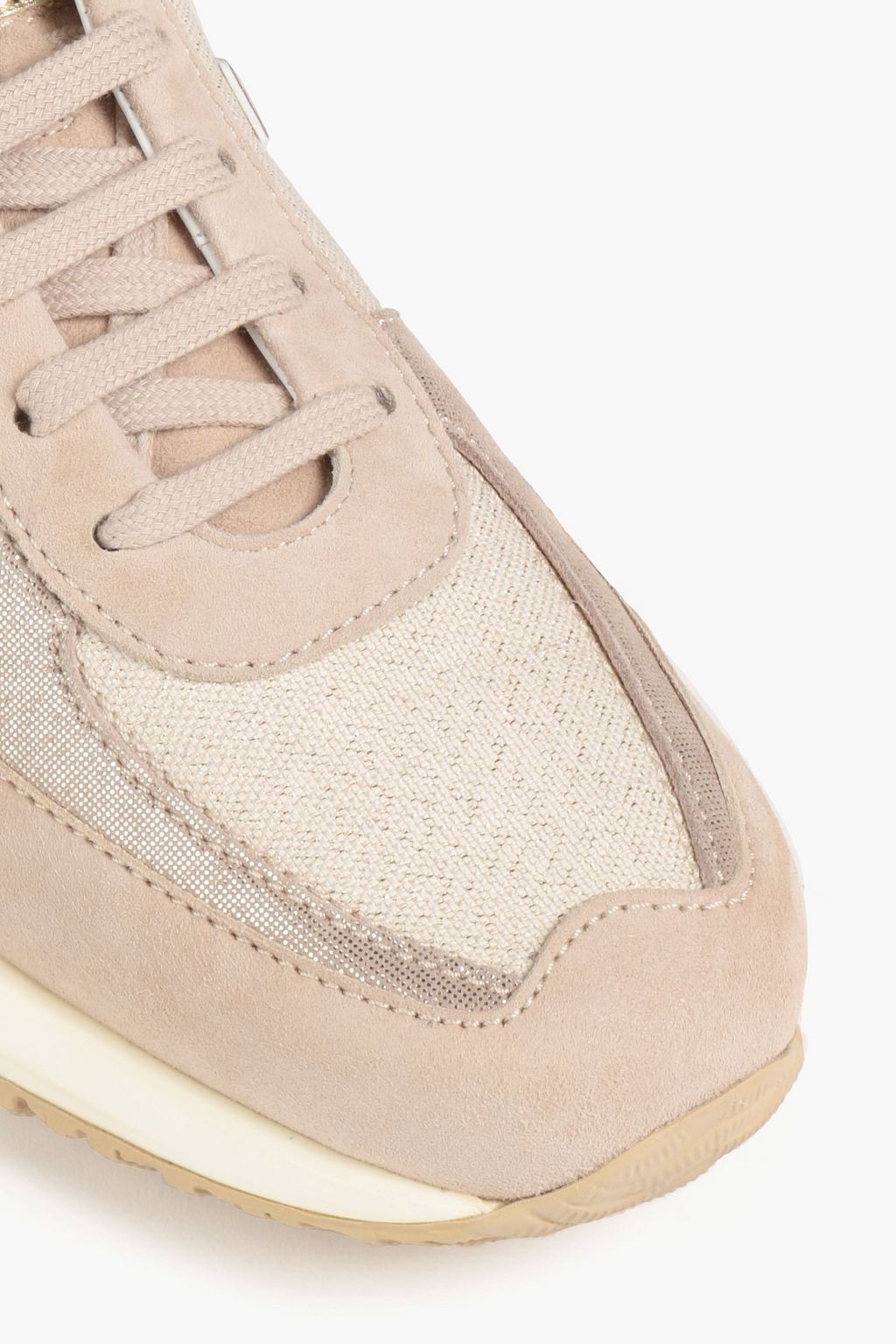 HOGAN Interactive metallic canvas and suede sneakers | Sale up to 70% ...