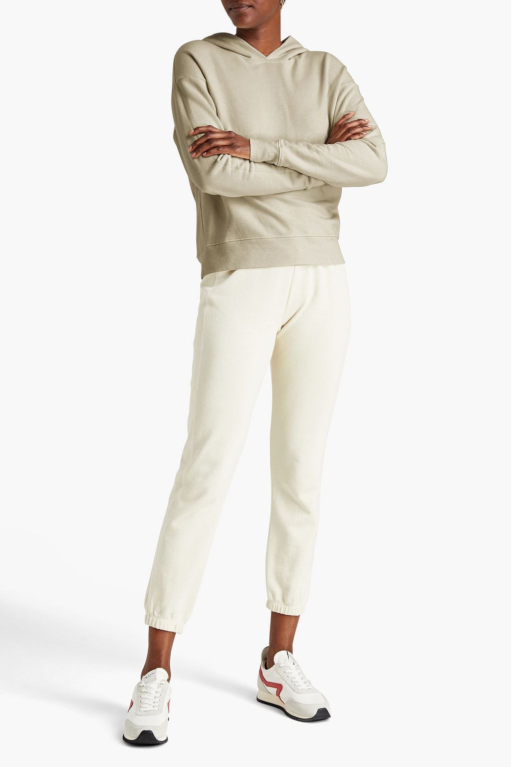 JAMES PERSE Cropped French cotton-terry track pants | THE OUTNET