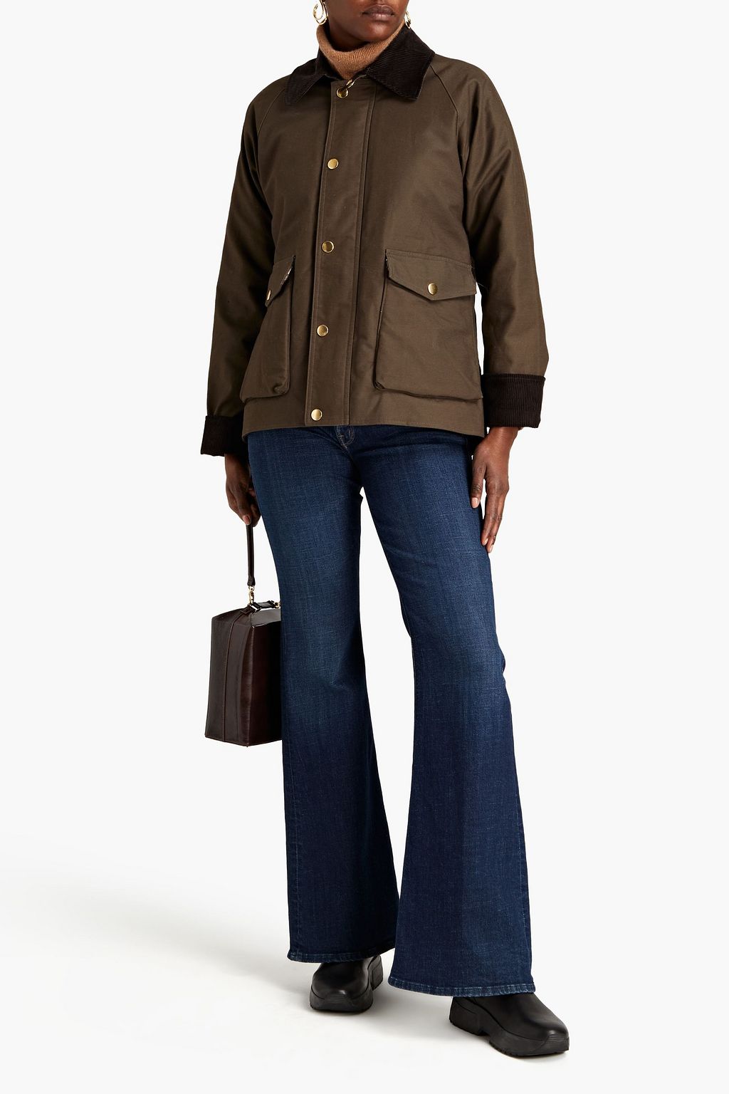 MAJE Velvet-trimmed cotton jacket | THE OUTNET