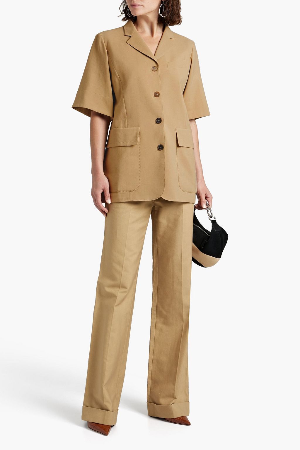 Ferragamo Slub Cotton And Silk Blend Jacket The Outnet