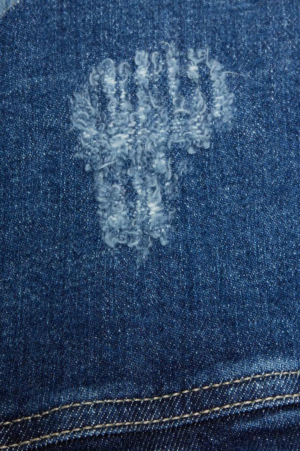 RETROFÊTE Jamie belted distressed denim mini dress | THE OUTNET