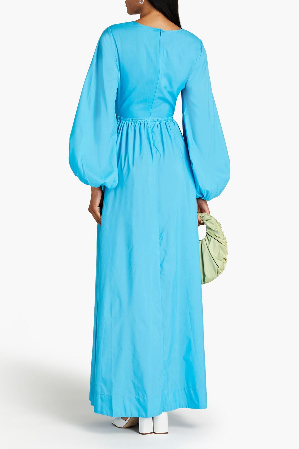 STAUD Cutout ruched shell maxi dress | THE OUTNET