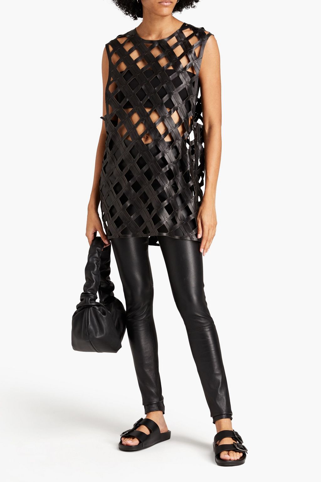 3.1 PHILLIP LIM Laser-cut leather top | THE OUTNET
