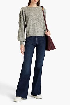 AUTUMN CASHMERE Embellished Donegal cashmere sweater | THE OUTNET