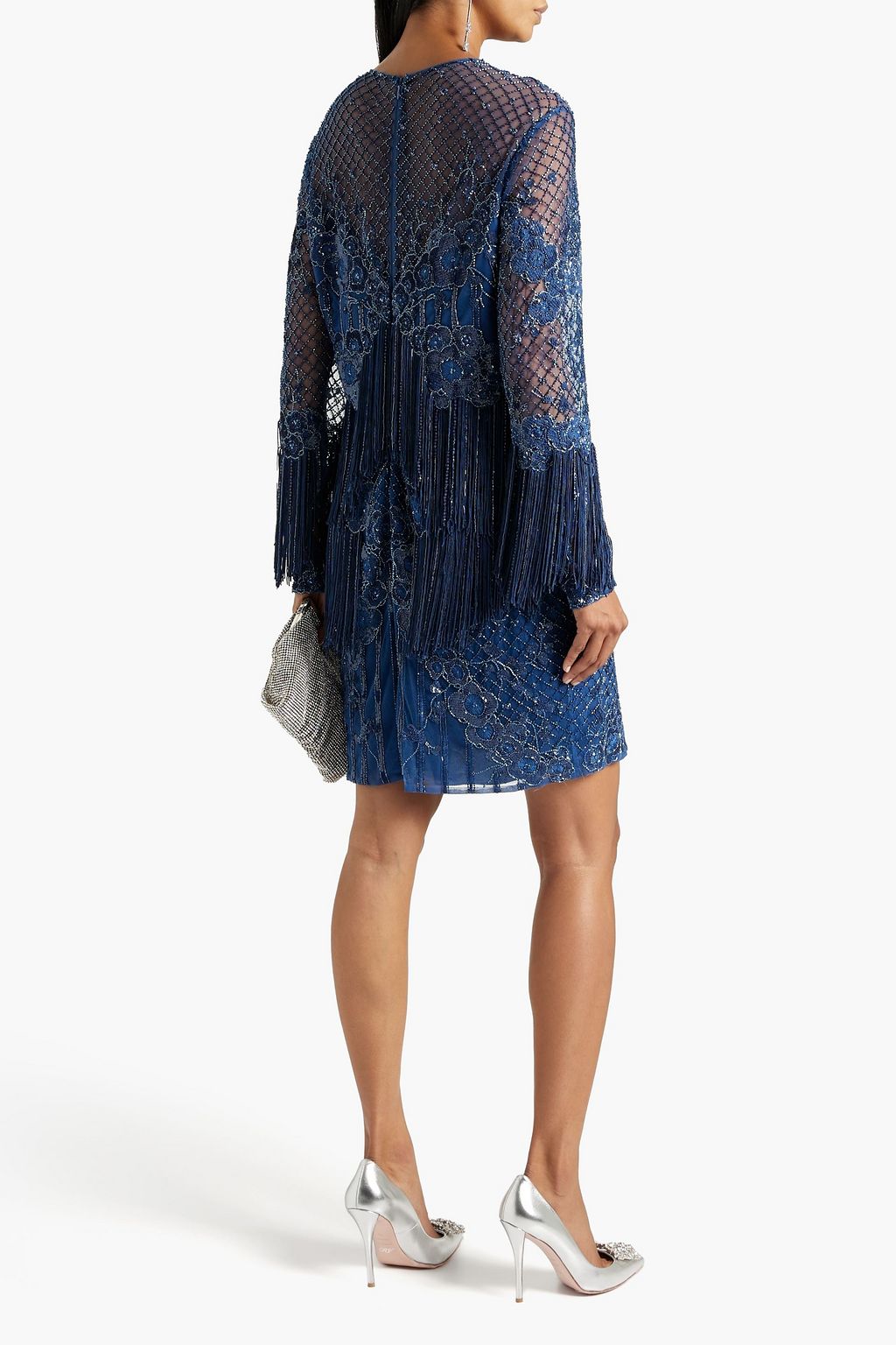ZUHAIR MURAD Fringed embellished silk-blend tulle dress | THE OUTNET