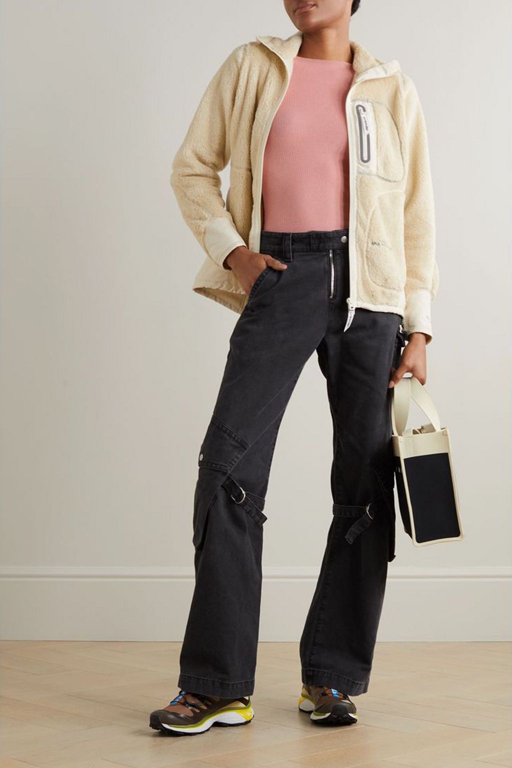 AND WANDER Shell-trimmed fleece jacket | THE OUTNET