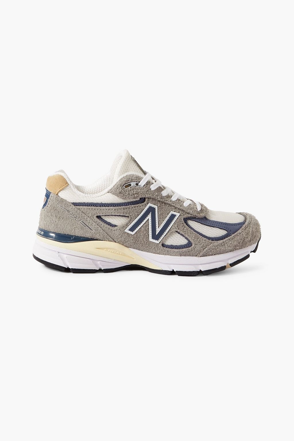 NEW BALANCE MADE in USA 990v4 mesh and leather-trimmed suede sneakers ...