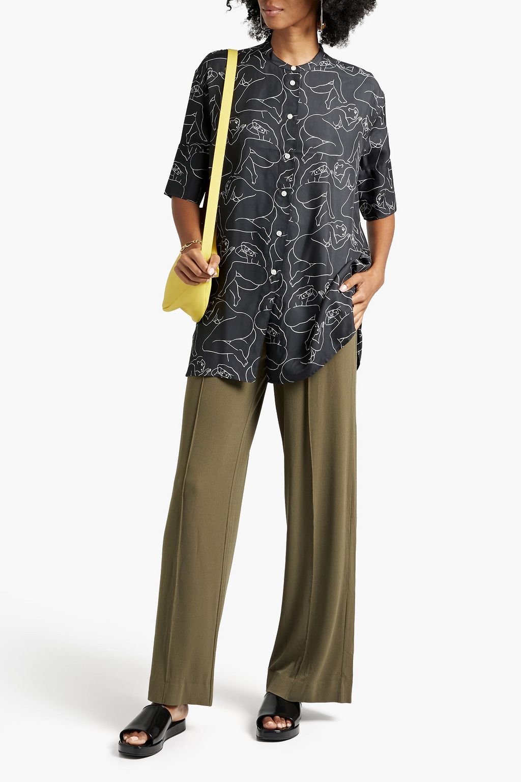 BY MALENE BIRGER Printed cupro-blend shirt | THE OUTNET