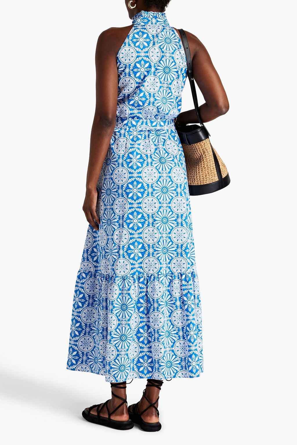 BORGO DE NOR Biba gathered printed cotton-poplin maxi dress | THE OUTNET