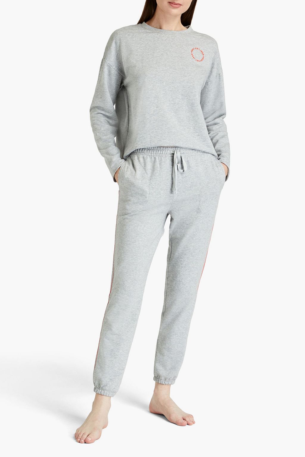 DKNY Appliquéd cotton-blend jersey pajama top | THE OUTNET