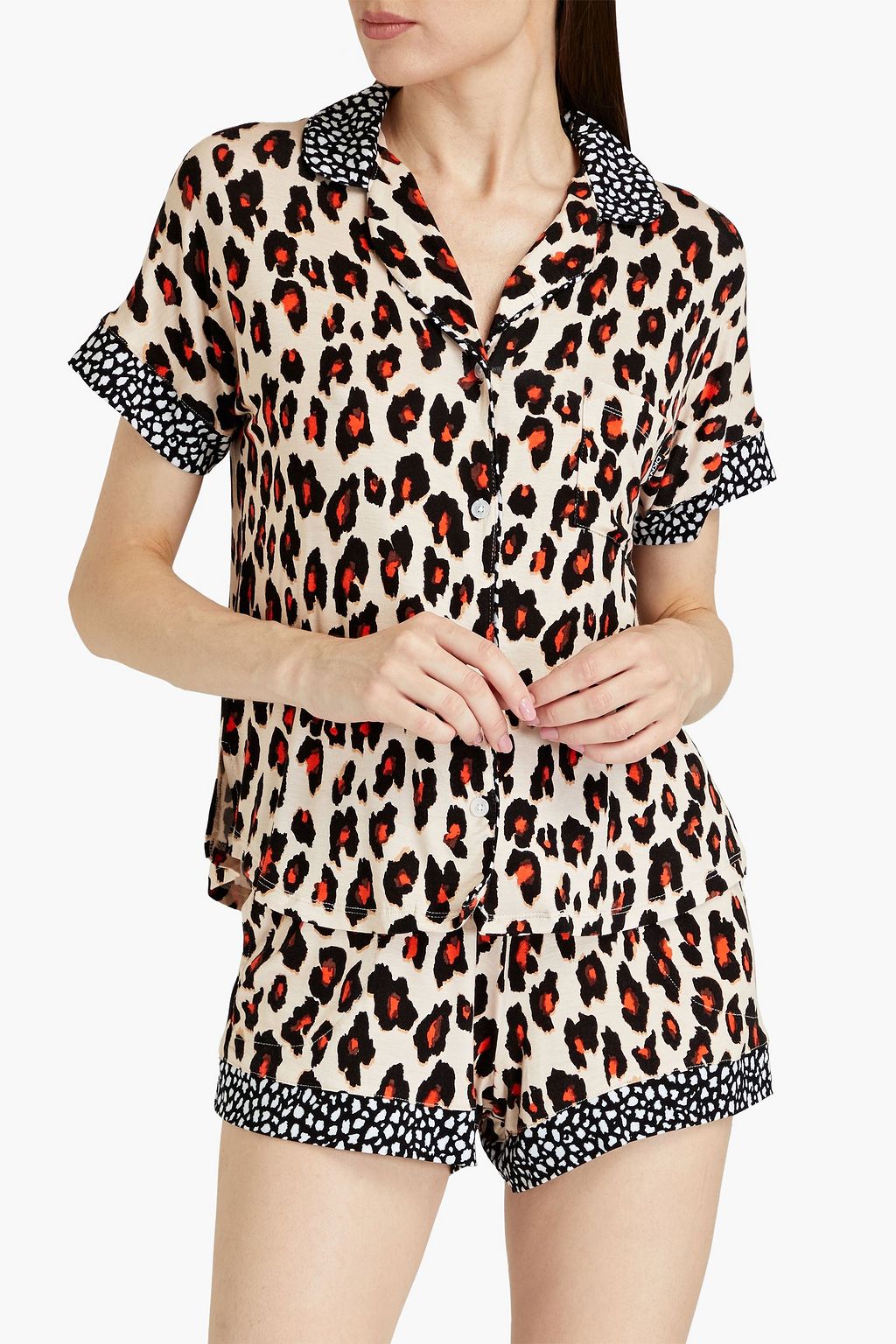 DKNY Leopard-print stretch-jersey pajama set | THE OUTNET
