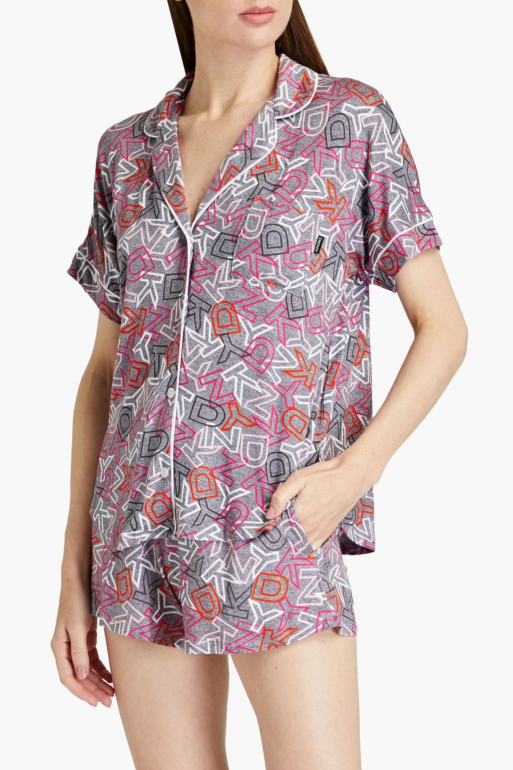 DKNY Printed stretch-jersey pajama set | THE OUTNET