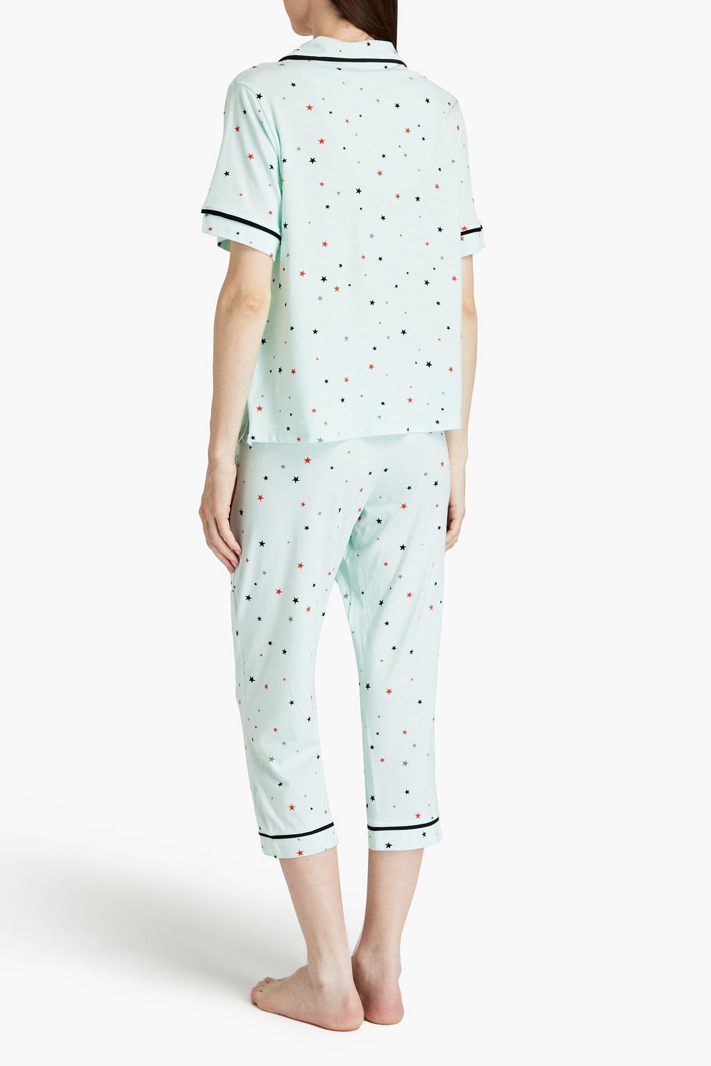 DKNY Cropped printed cotton-blend jersey pajama set | THE OUTNET