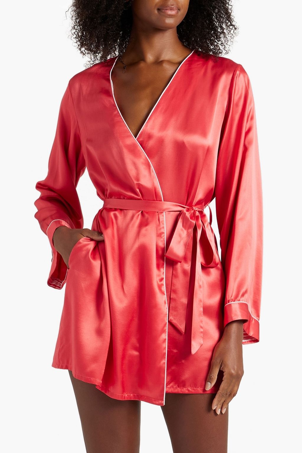 Morgan Lane Langley Embroidered Satin Robe The Outnet