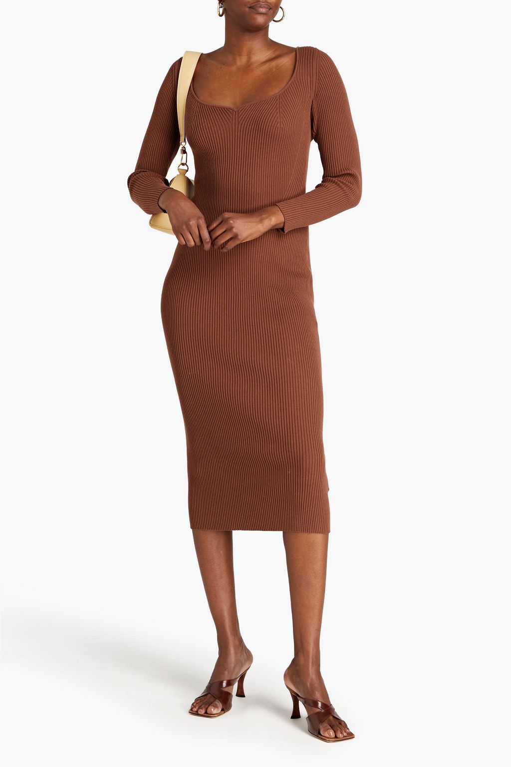 NINETY PERCENT Ribbed Tencel-blend midi dress | THE OUTNET