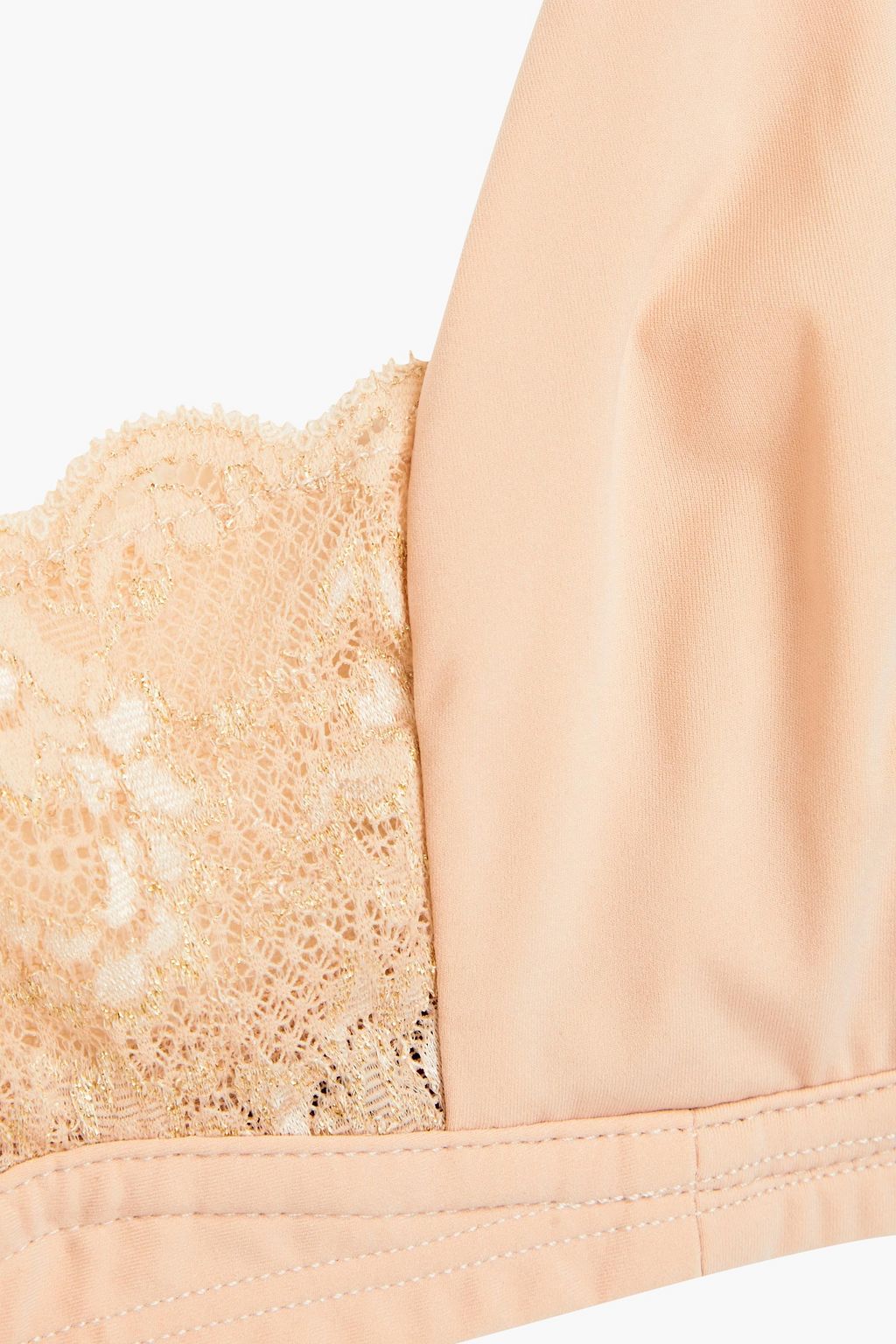 COSABELLA Metallic lace-paneled stretch-jersey soft-cup bra | THE OUTNET