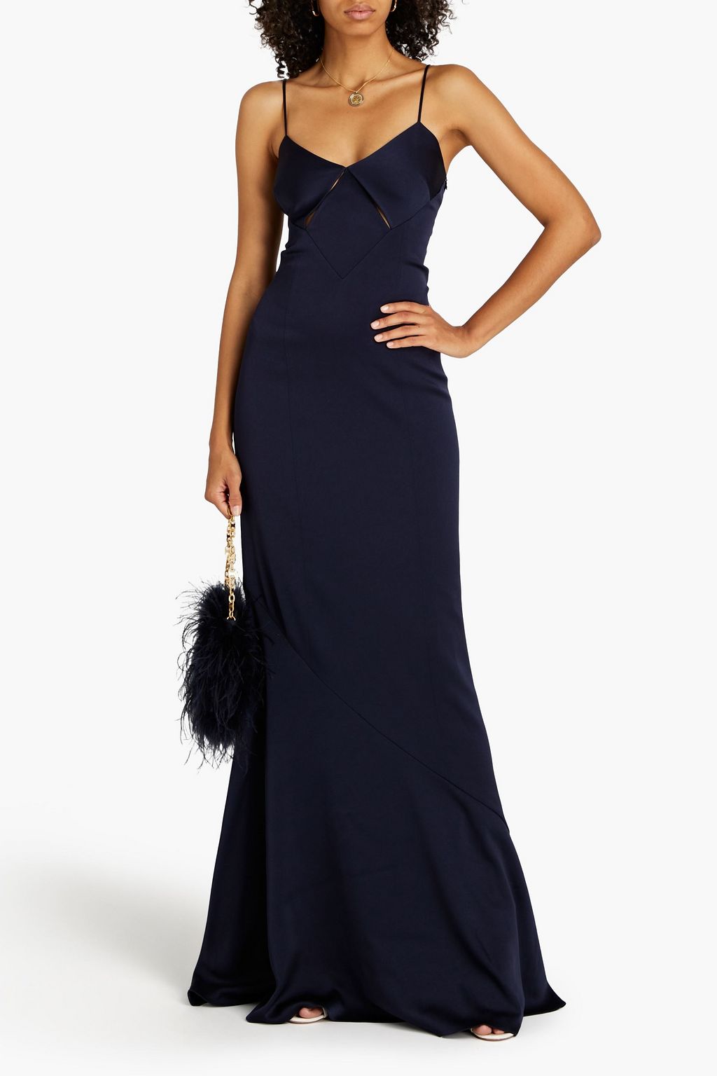 GALVAN LONDON Cutout satin-crepe gown | THE OUTNET