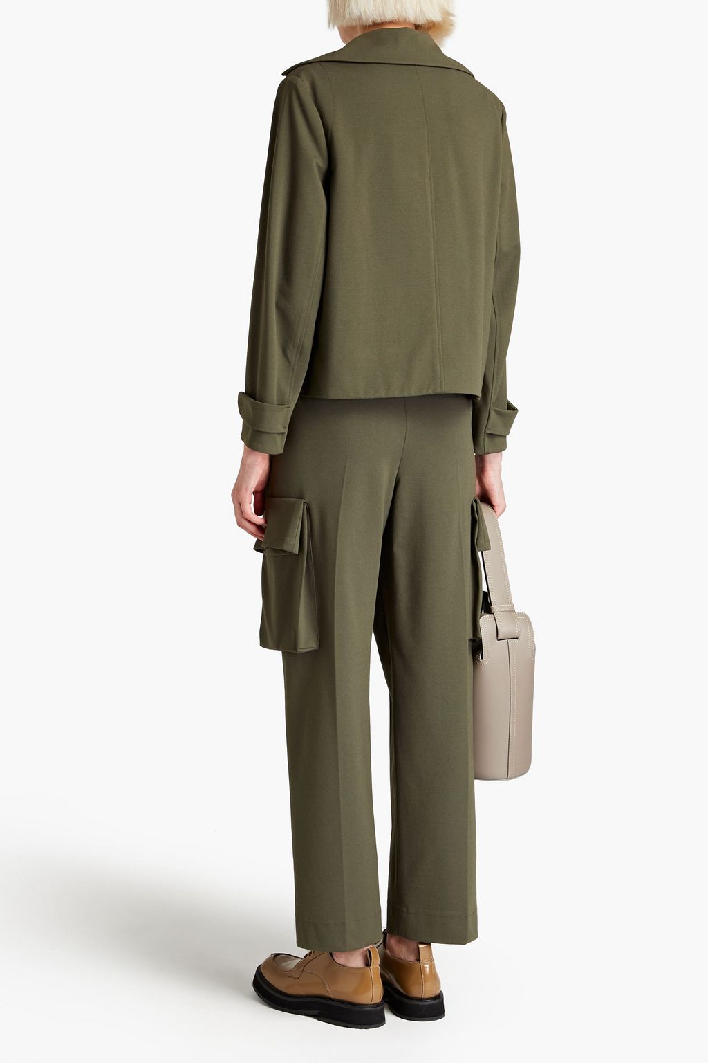 LUISA CERANO Double-breasted stretch-ponte jacket | THE OUTNET