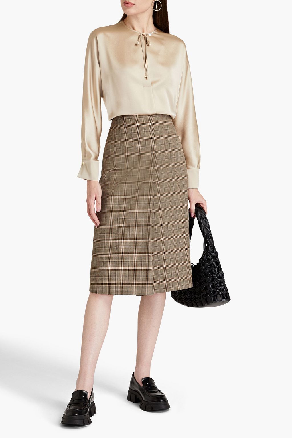 VINCE. Pleated silk-satin crepe blouse | THE OUTNET