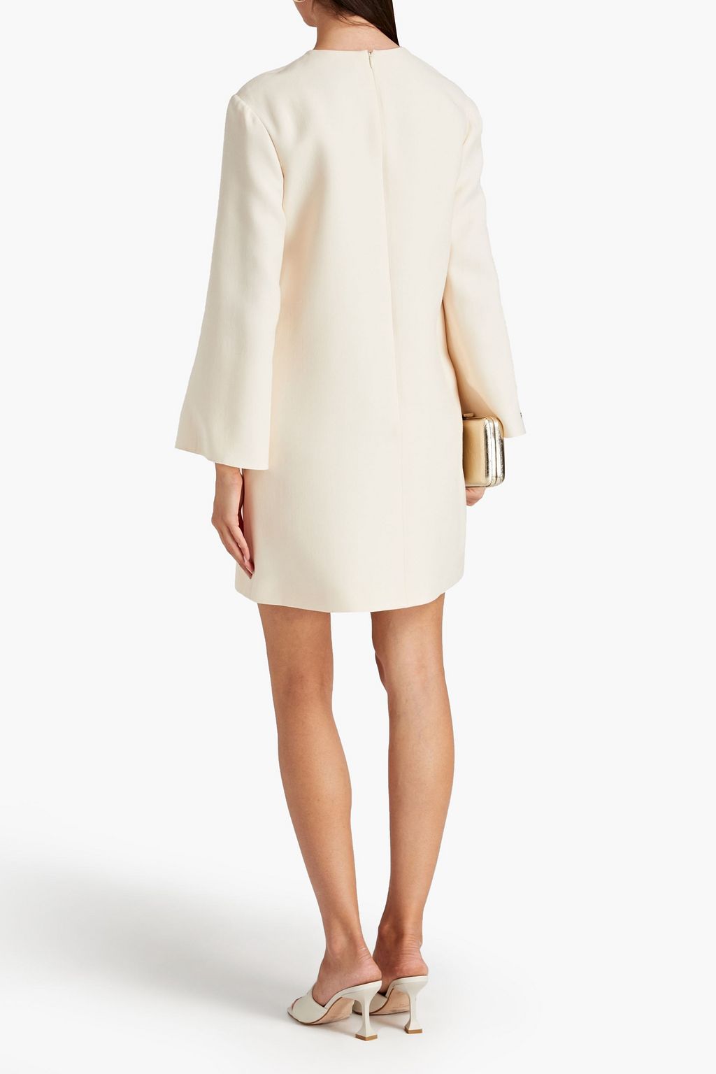 Valentino Garavani Embellished Wool And Silk Blend Crepe Mini Dress