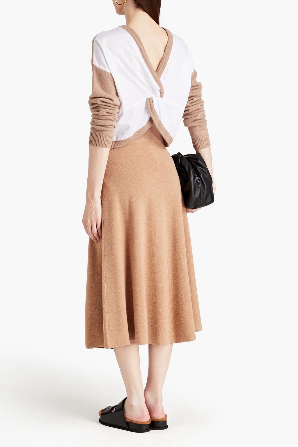 NAADAM Reversible poplin-paneled cashmere cardigan | THE OUTNET